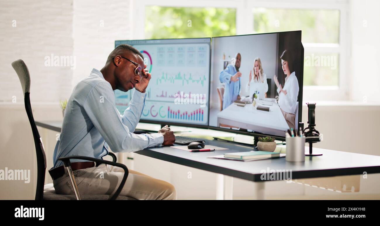 Digital Online Video Conference Webinar On Computer Stock Photo - Alamy