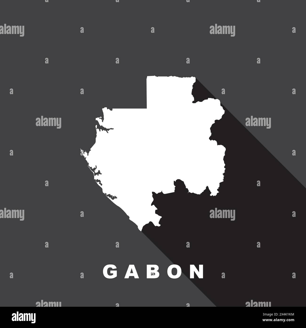 Gabon Country Map Icon Vector Illustration Symbol Background Stock