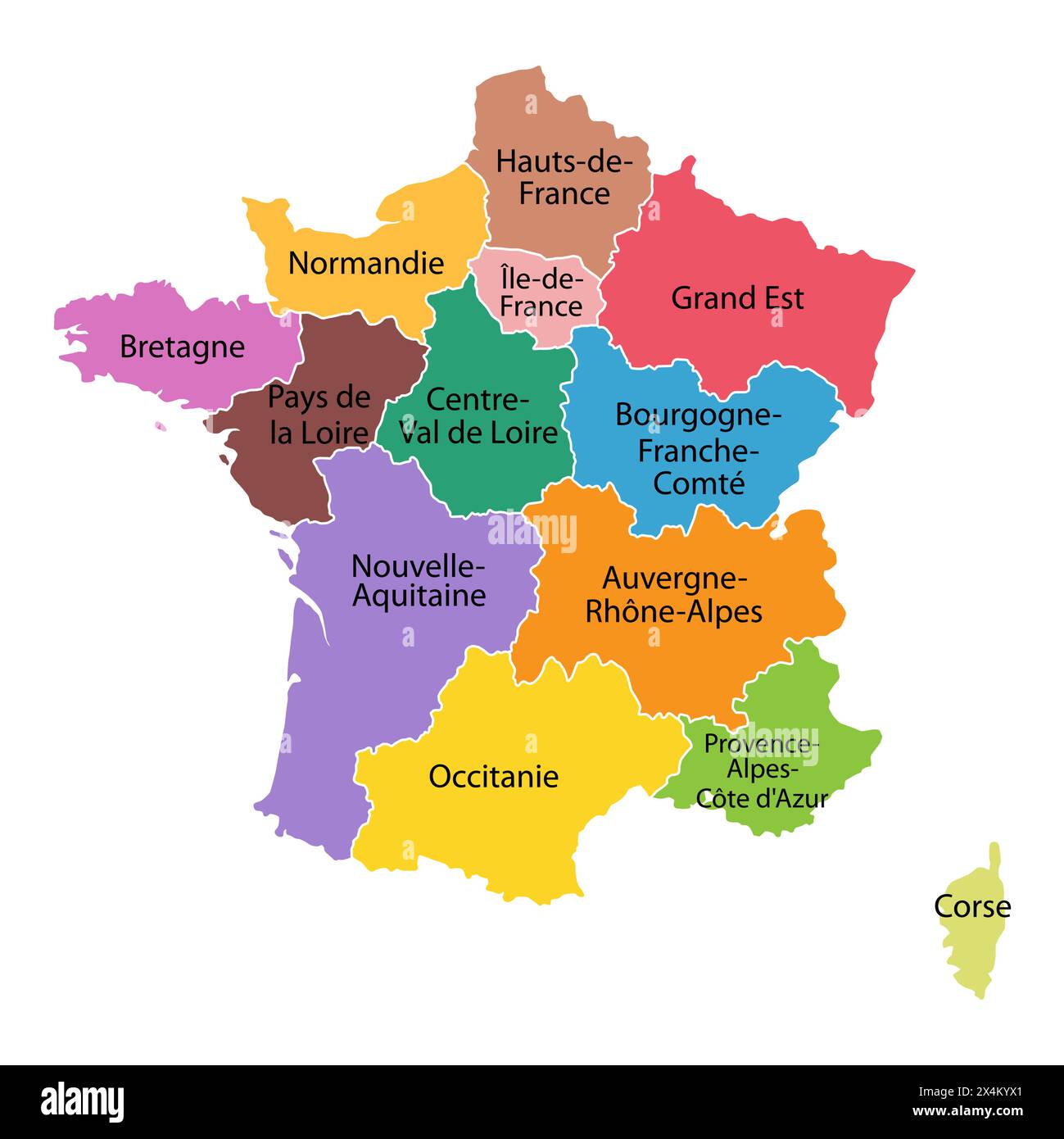France regions map symbol shape, travel web flat concept icon symbol ...