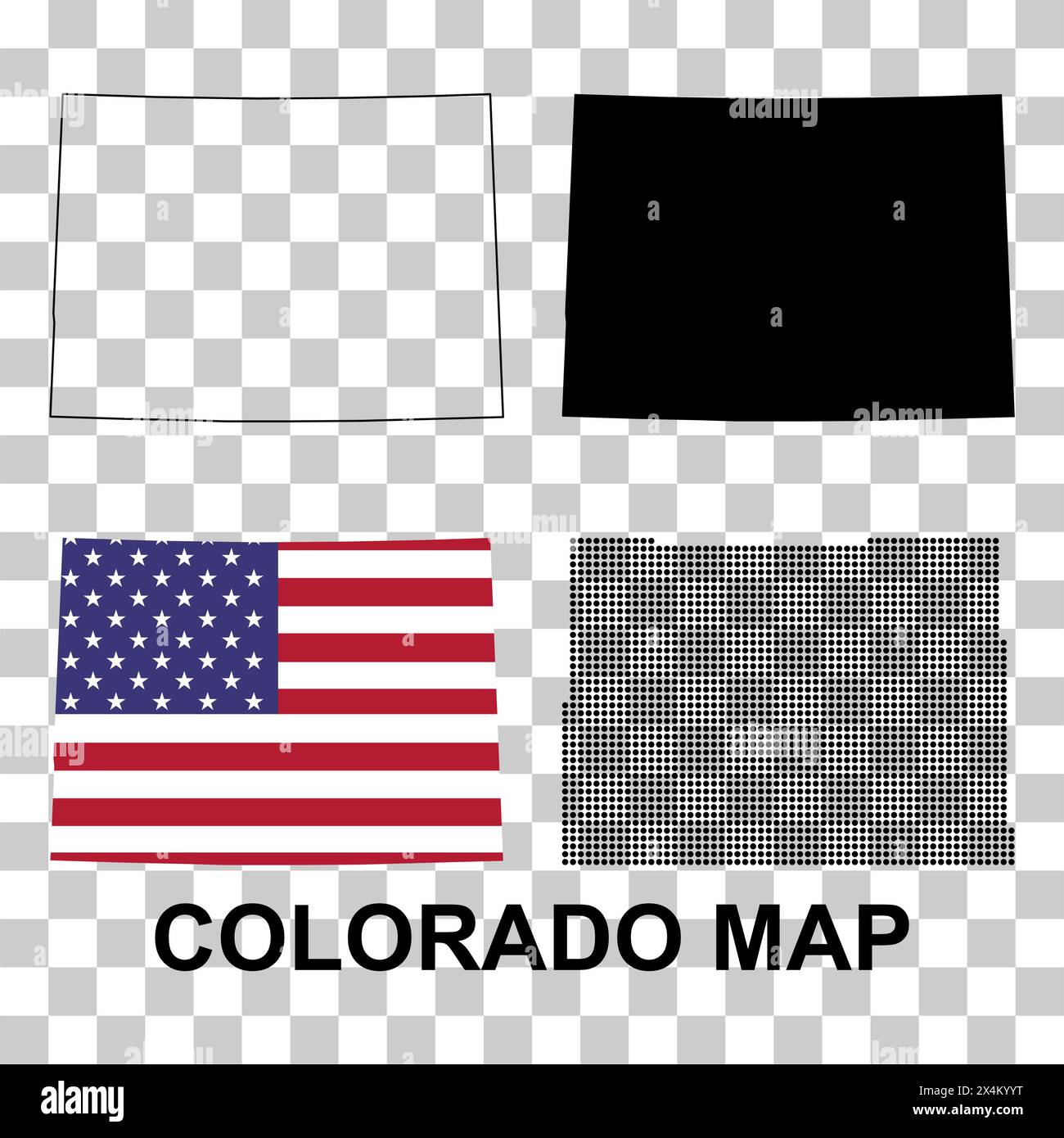 Set of Colorado map, united states of america. Flat concept icon symbol ...