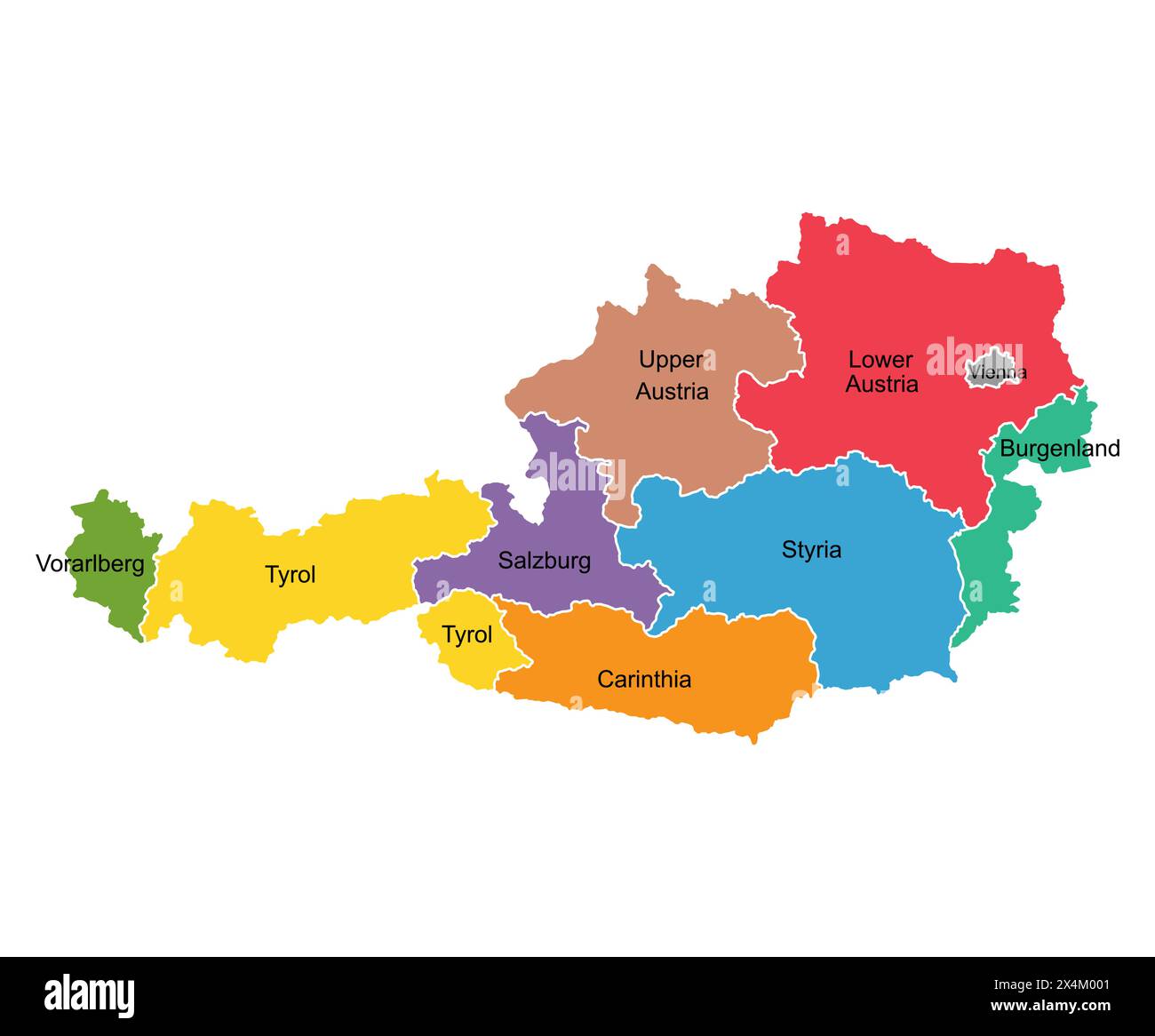 Austria map symbol shape, travel web flat concept icon symbol vector ...