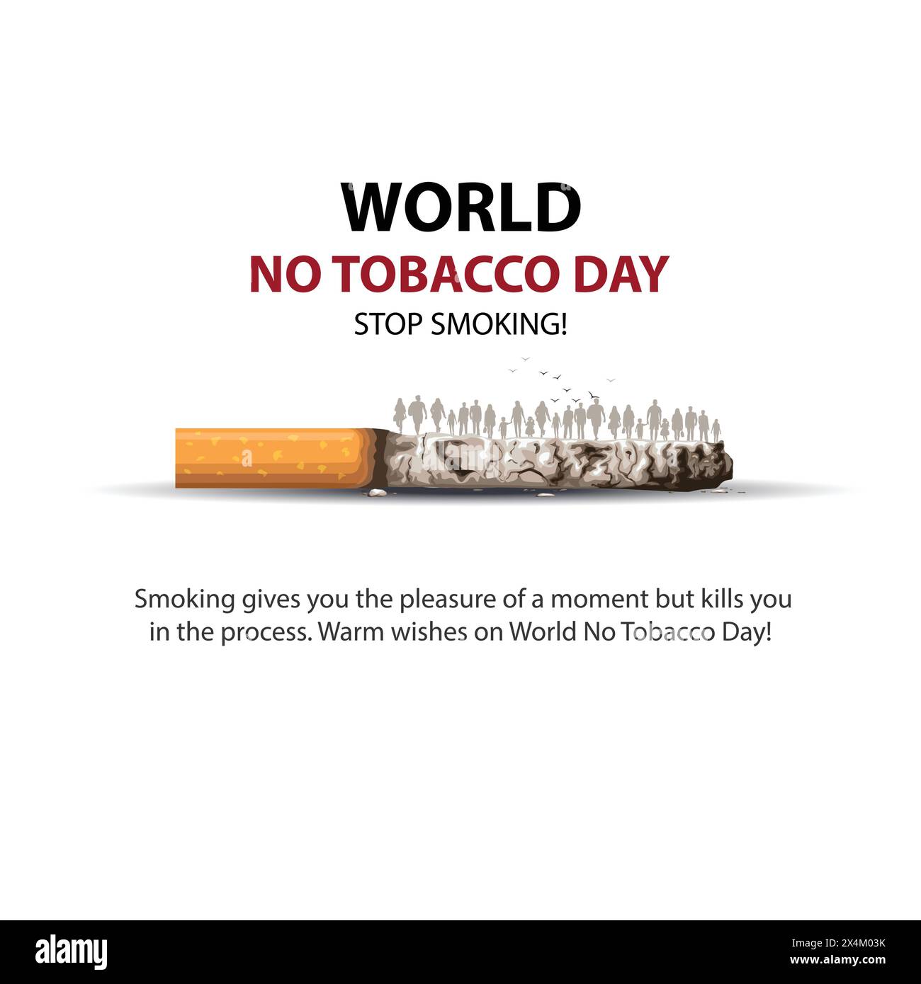 world no tobacco day poster. Consumed cigarettes. abstract vector ...