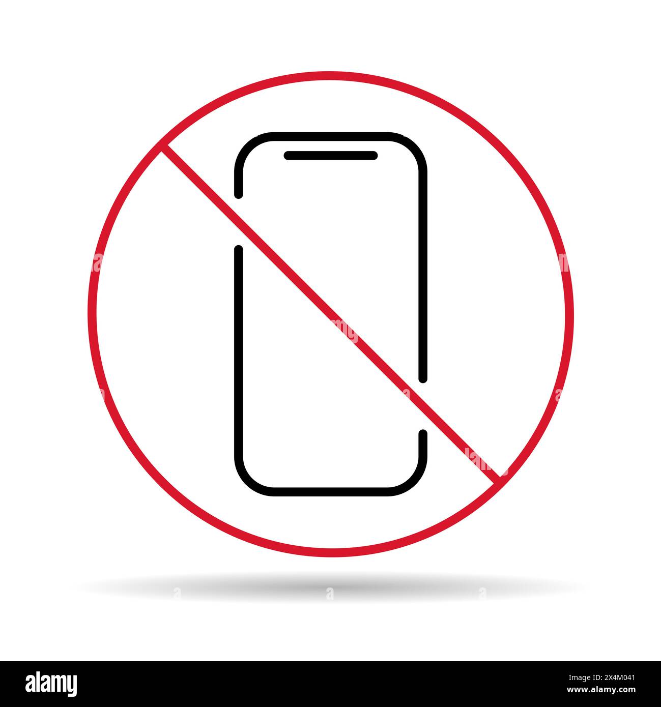 Mobile forbidden shadow icon, no use phone sign, ban smartphone label ...