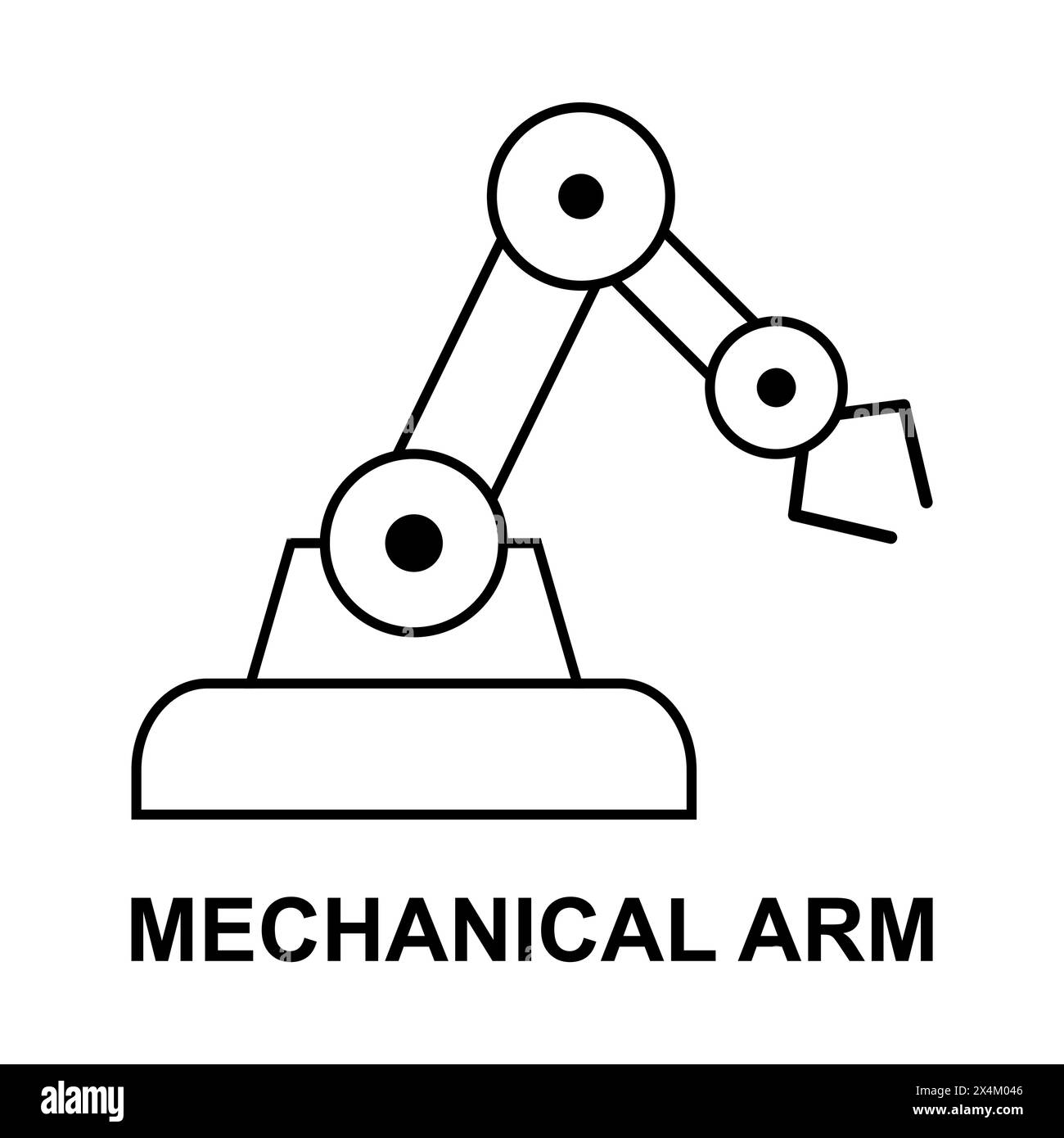 Mechanical robot arm machine icon, technology hydraulic robotic hand ...