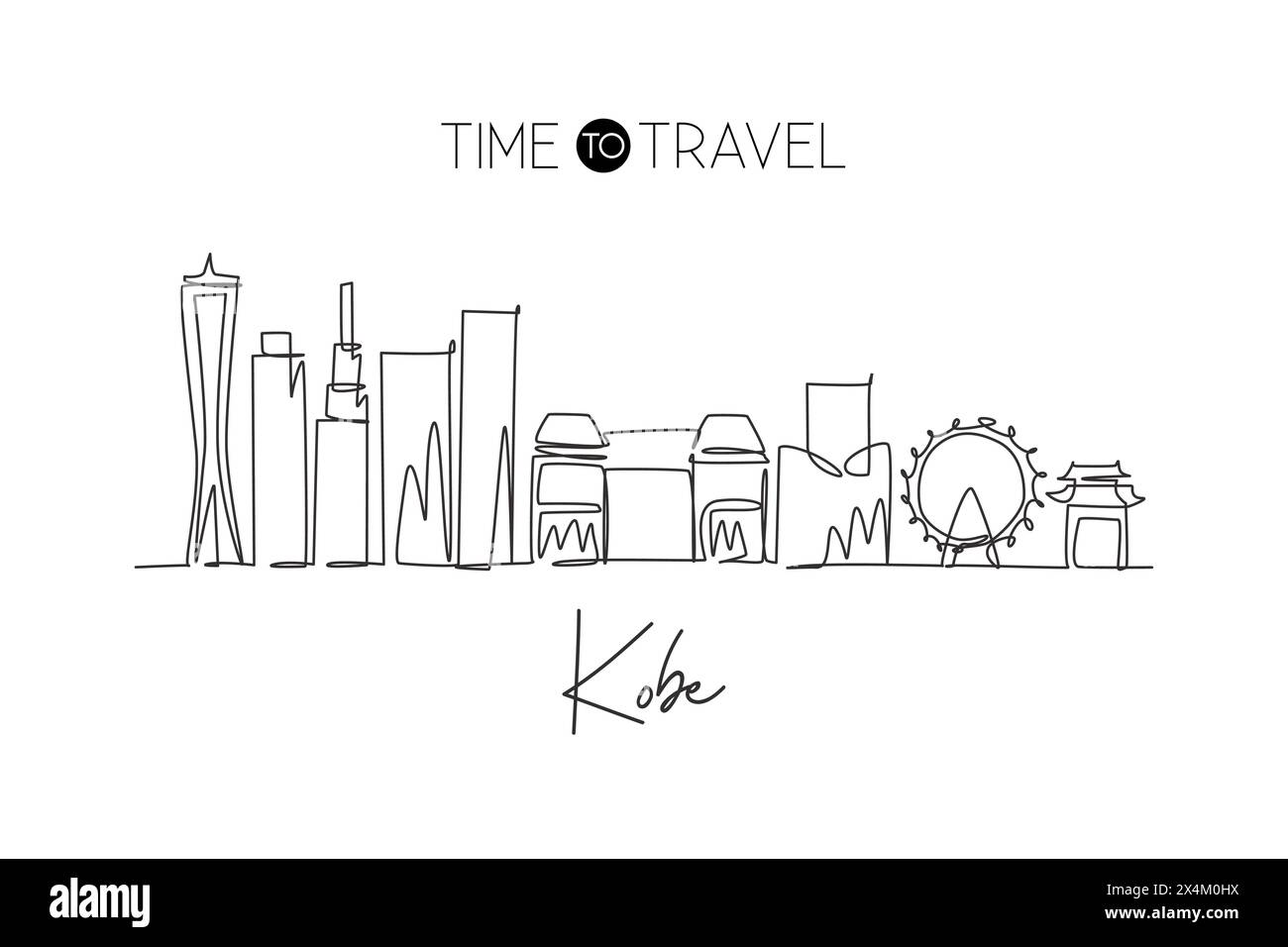 Japan kansai landmark travel tourism graphic architecture hi-res stock ...