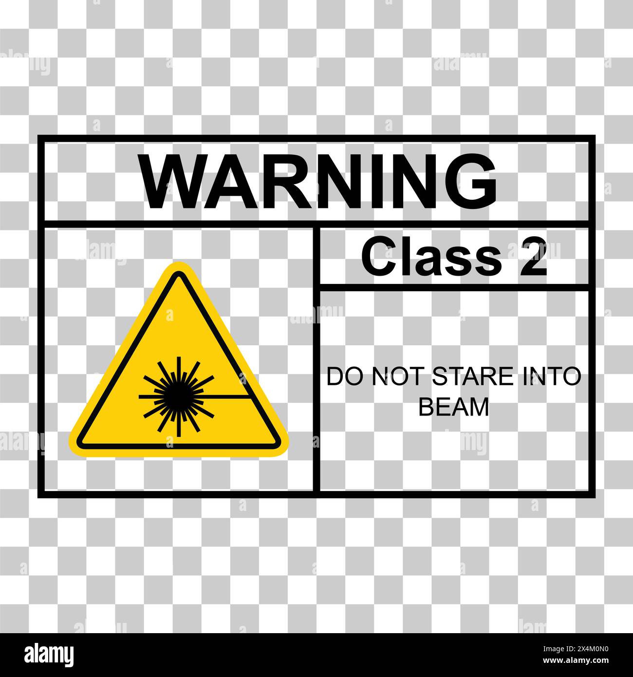 Laser radiation danger class 2 label icon, safety information symbol ...
