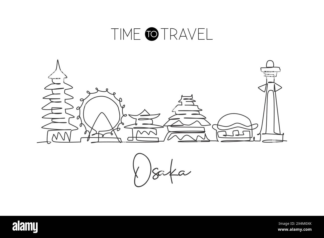 Osaka skyline drawing hi-res stock photography and images - Alamy