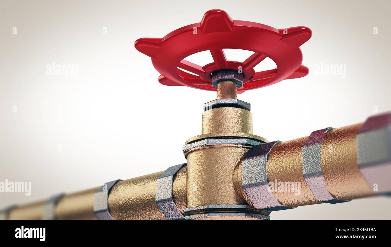 Water valve isolated on white background. 3D illustration Stock Photo ...