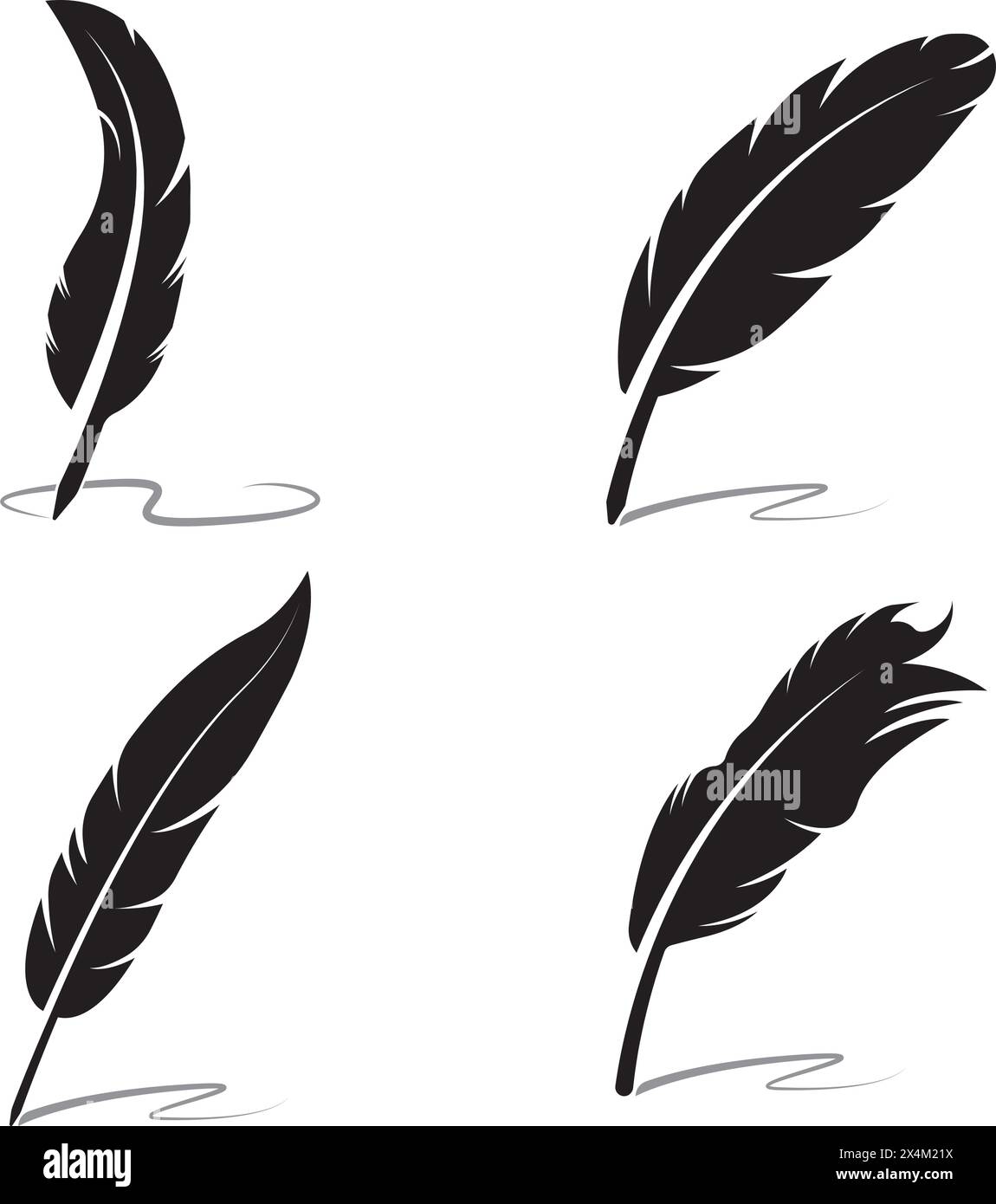 Quill pen logo stock illustration template design Stock Vector Image ...