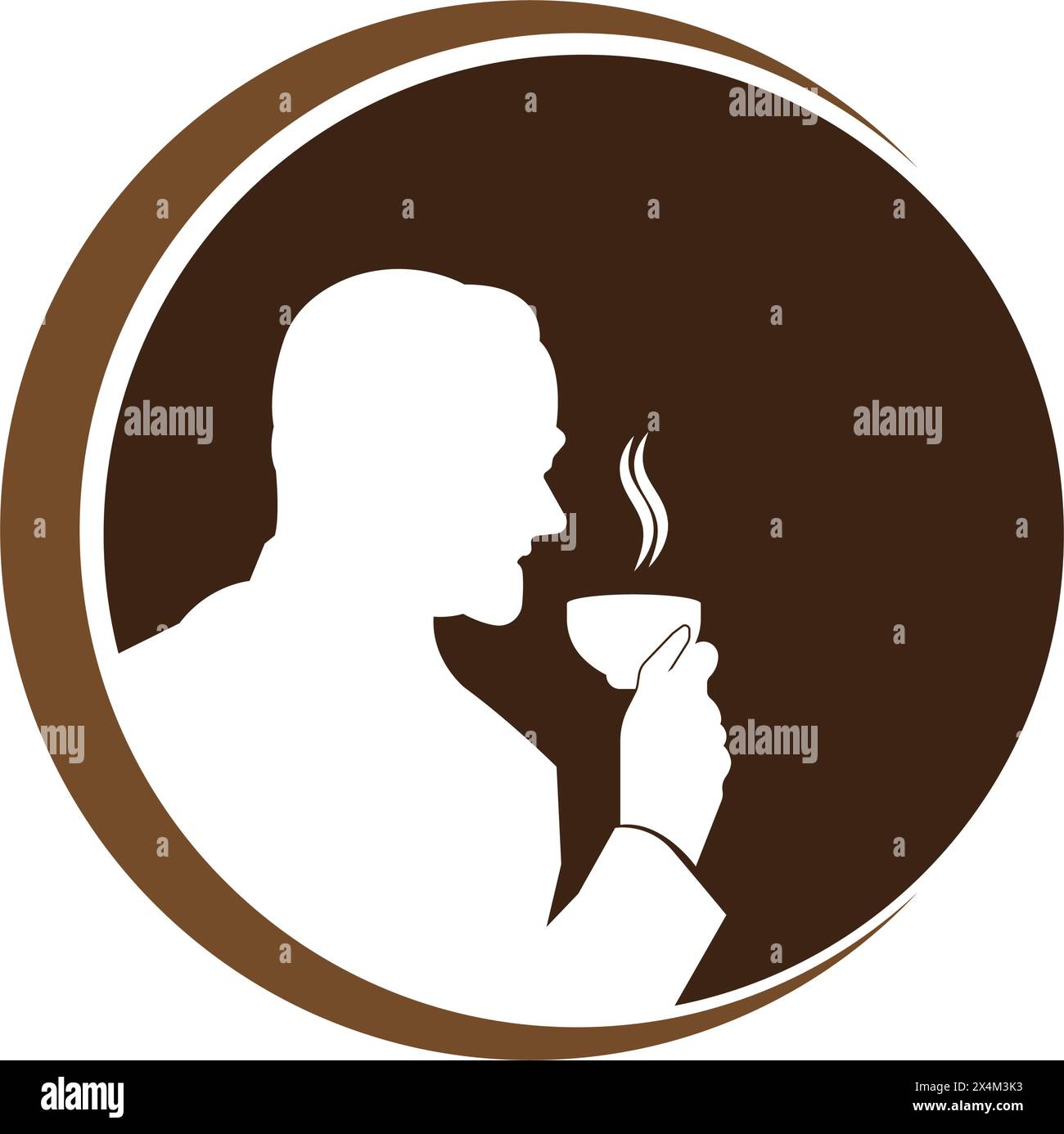 logo of a person drinking coffee,vector illustration symbol design ...