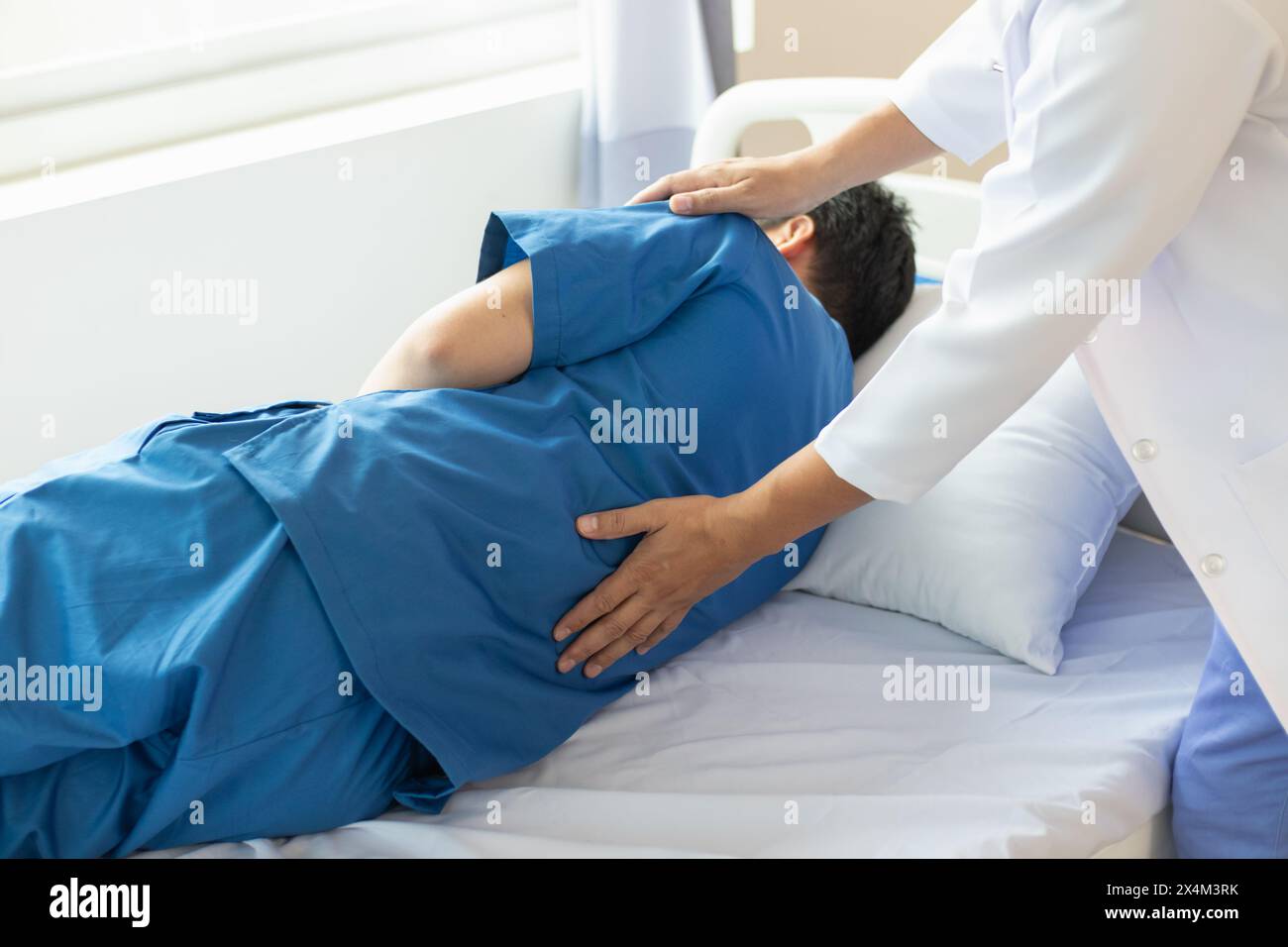 man was admitted for treatment of muscle pain in back of his shoulder ...