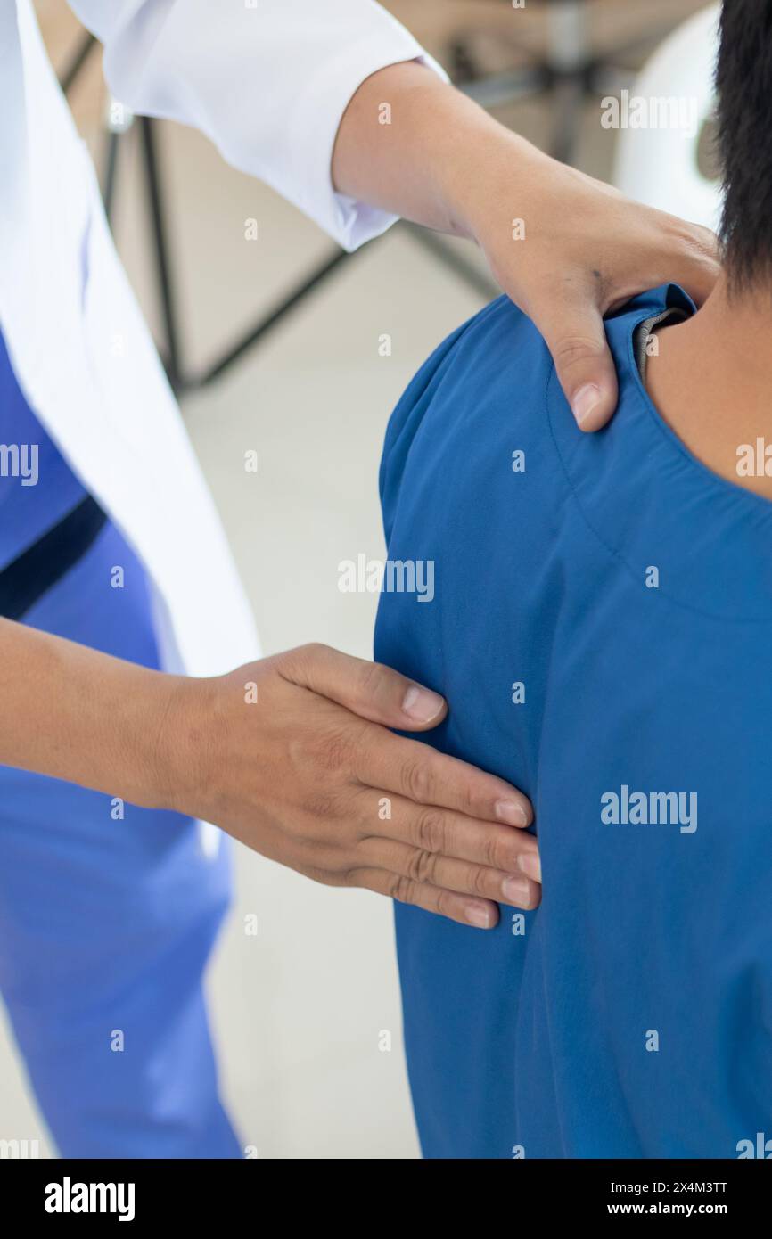 man was admitted for treatment of muscle pain in back of his shoulder ...