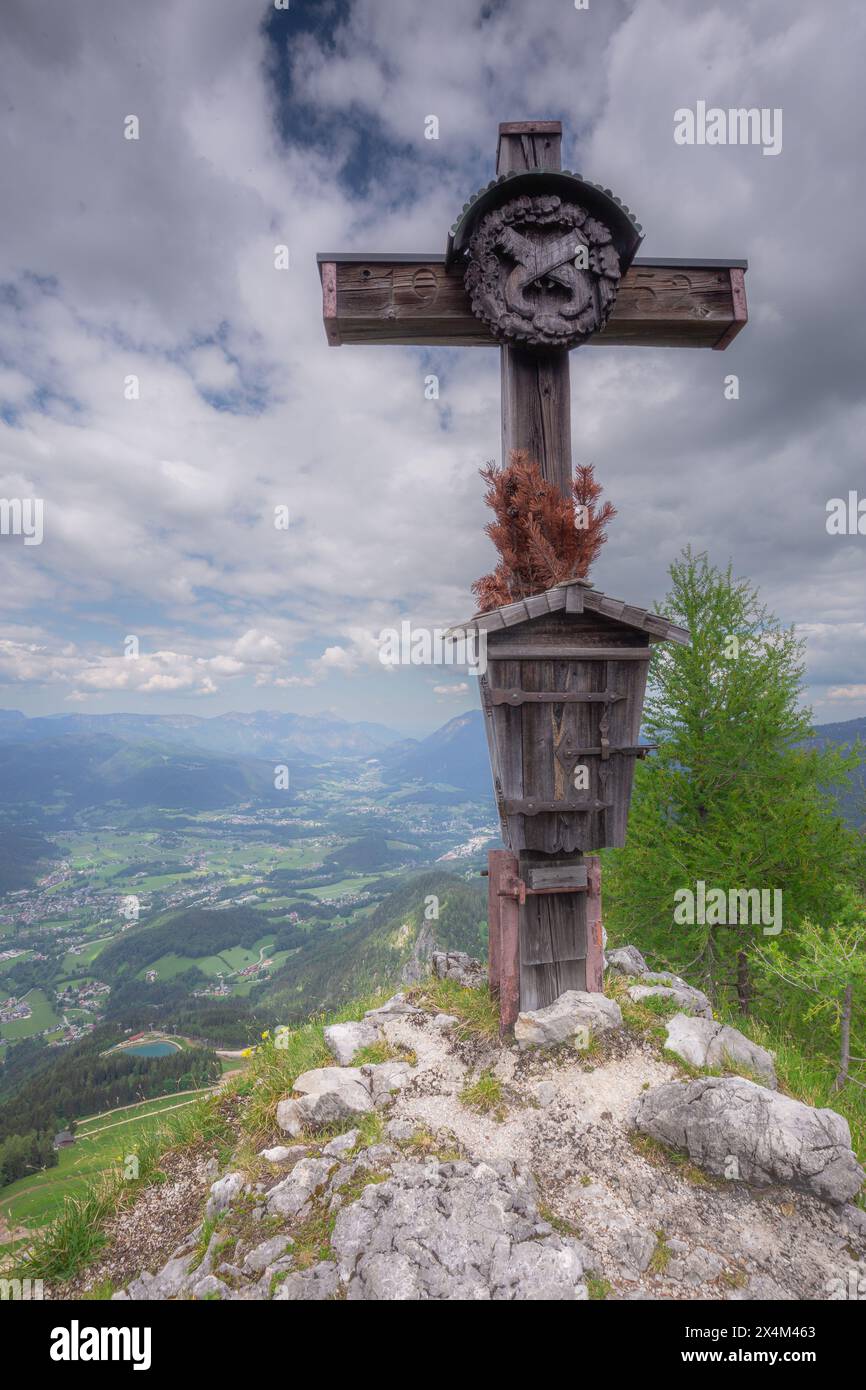 Beautiful view of mountain valley near Klettersteige am Jenner mount in ...