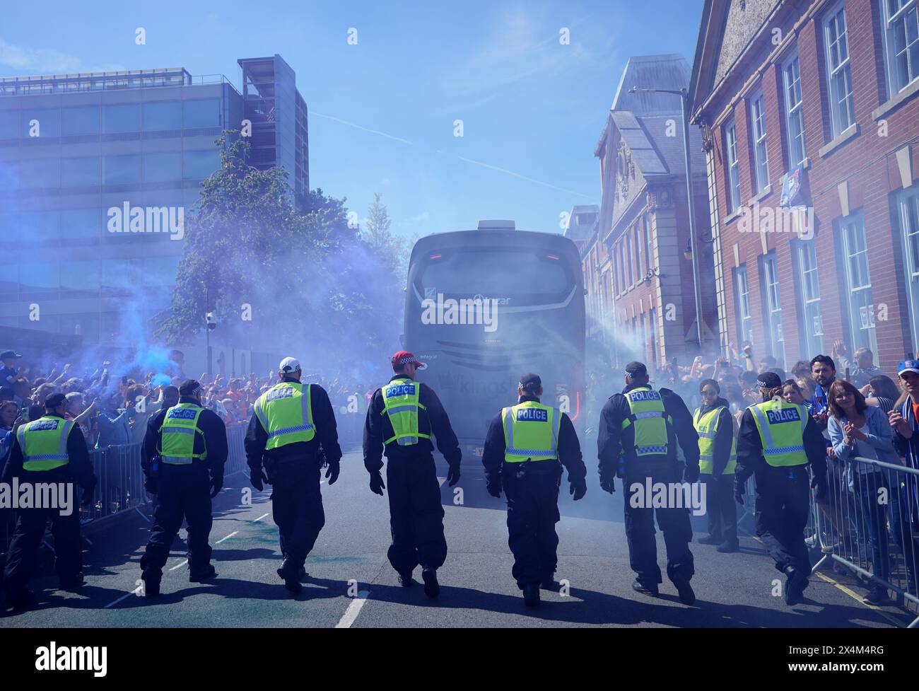 Police officers ahead of the Sky Bet Championship match at Portman Road ...