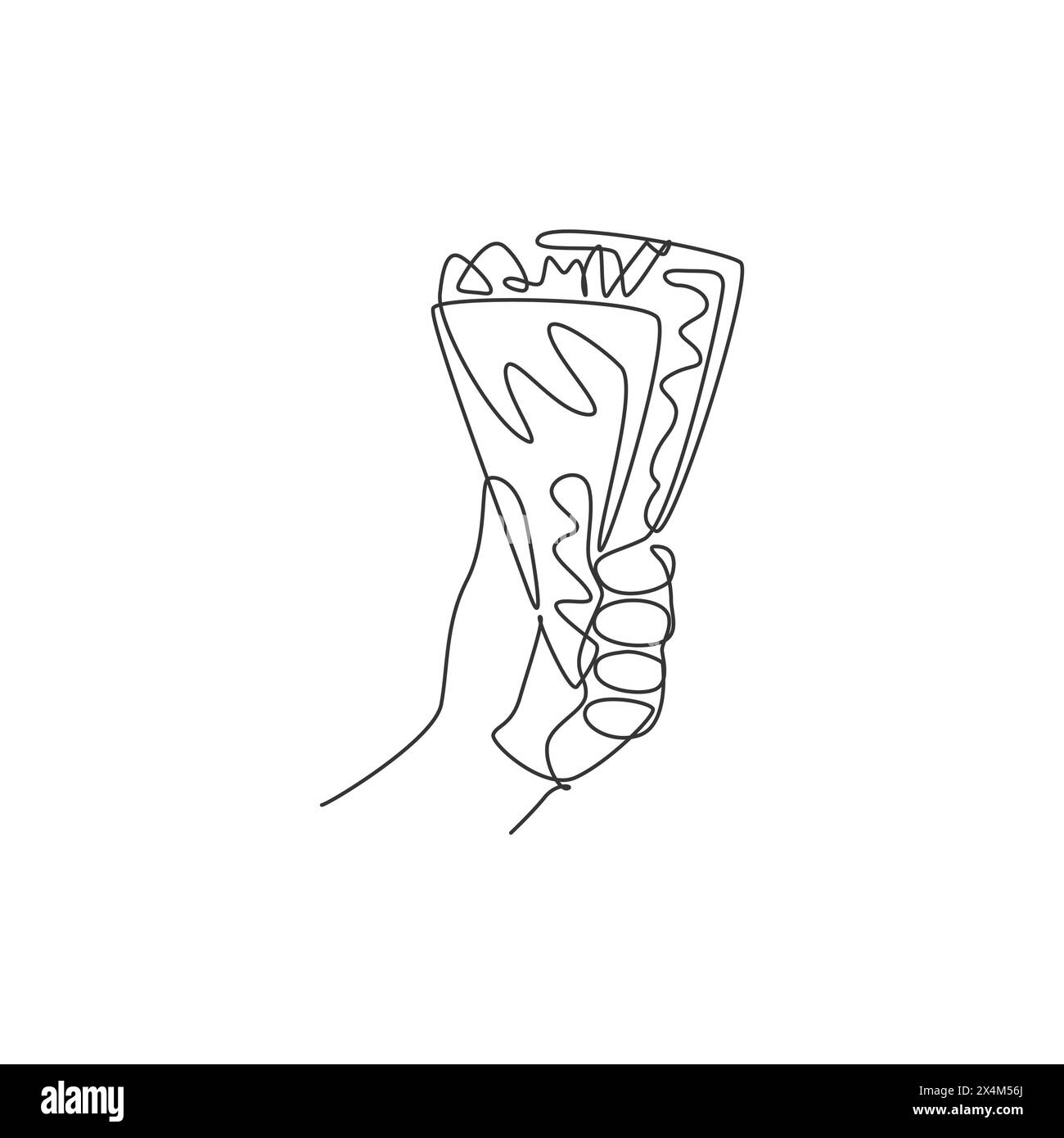 Single continuous line drawing of stylized delicious crispy crepes logo ...