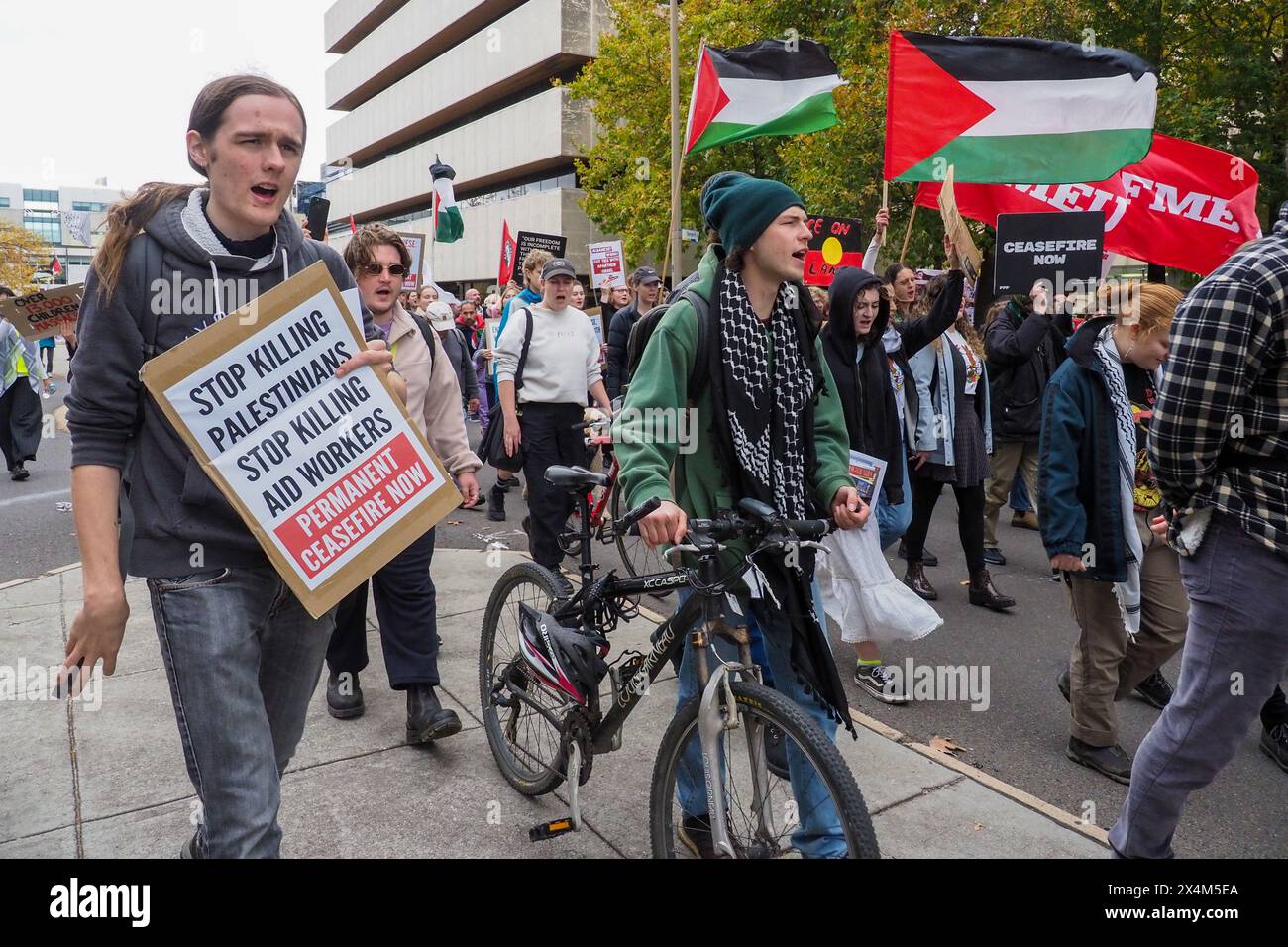 Canberra, Australia, 5 May 2024. Hundreds of pro-Palestinian protesters ...
