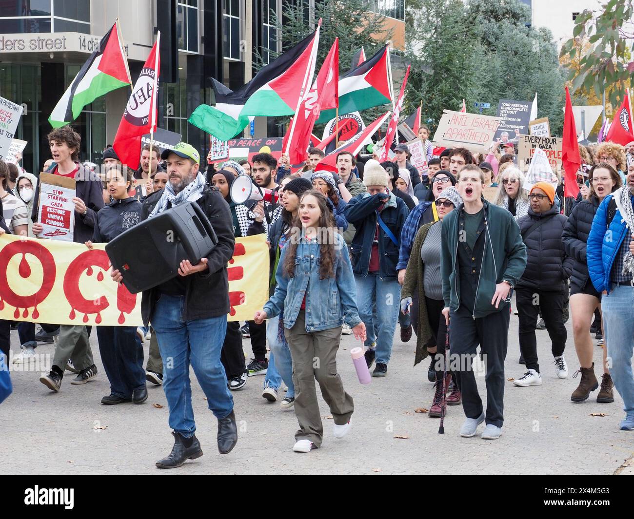 Canberra, Australia, 5 May 2024. Hundreds of pro-Palestinian protesters ...
