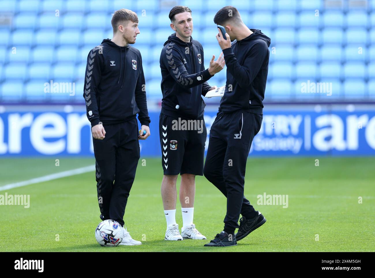 Coventry City's Josh Eccles, Luis Binks and Bobby Thomas ahead of the ...