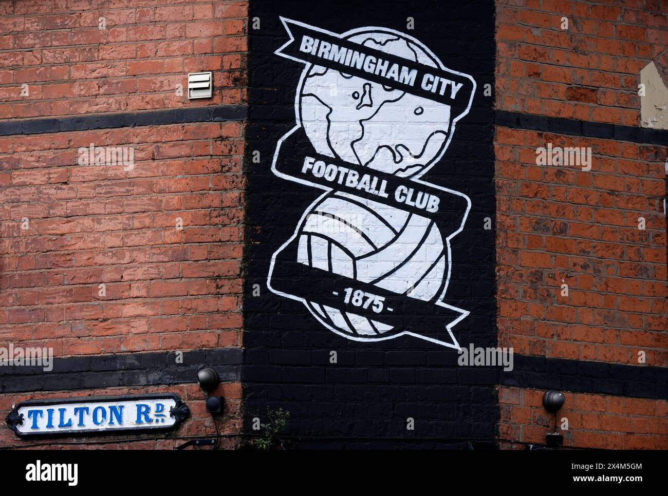 A view of a Birmingham City logo outside the ground before during the ...