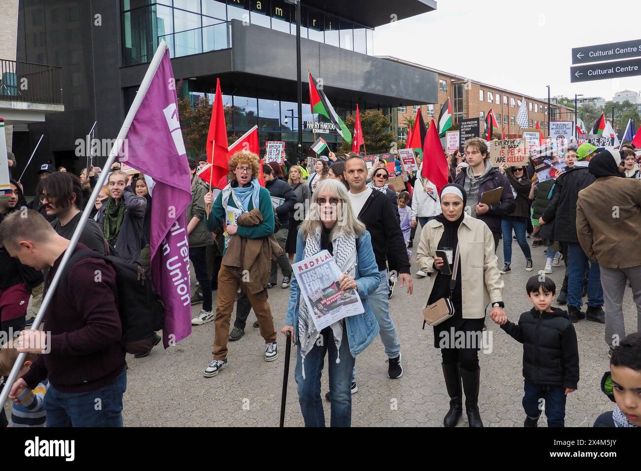 Canberra, Australia, 5 May 2024. Hundreds of pro-Palestinian protesters ...