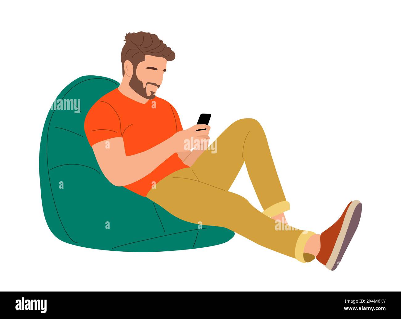 Typing in smartphone young Stock Vector Images - Alamy