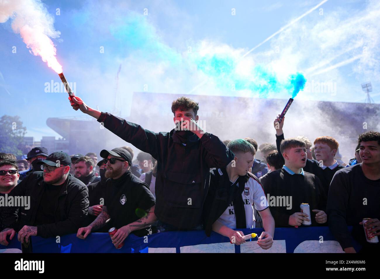 Ipswich Town fans ahead of the Sky Bet Championship match at Portman ...
