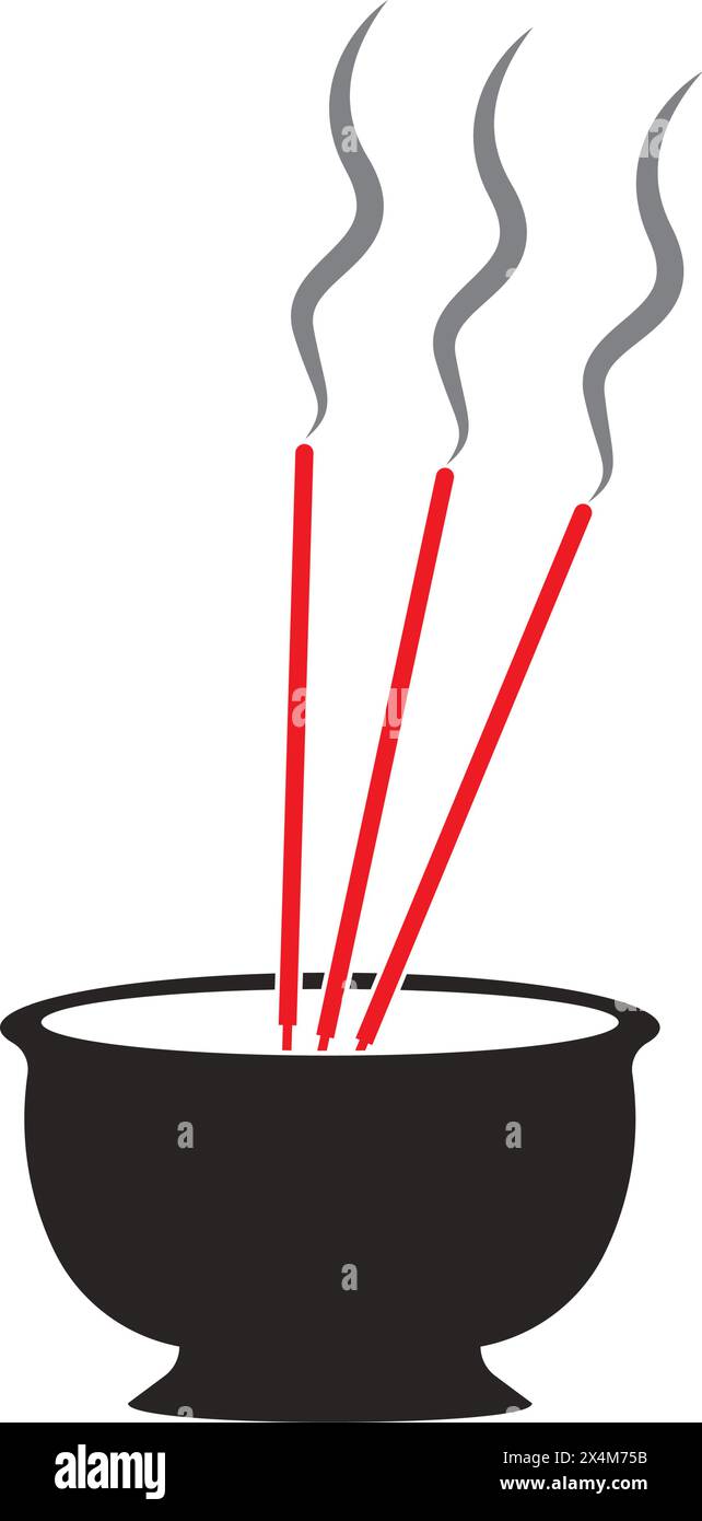Chinese prayer incense vector icon illustration symbol design Stock ...