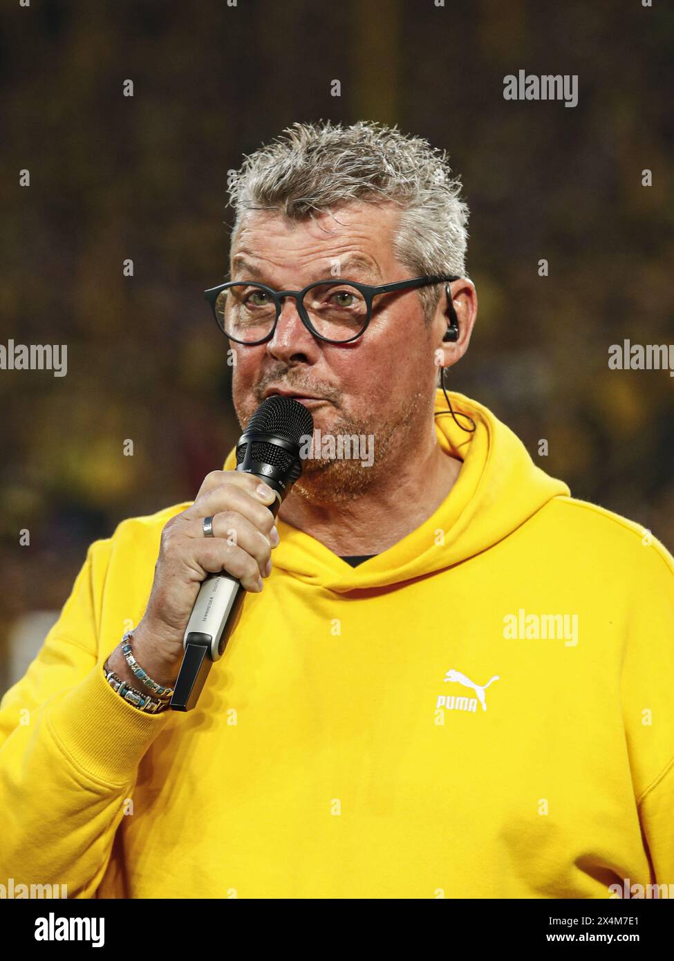 DORTMUND - Stadium speaker Borussia Dortmund Norbert Dickel during the ...