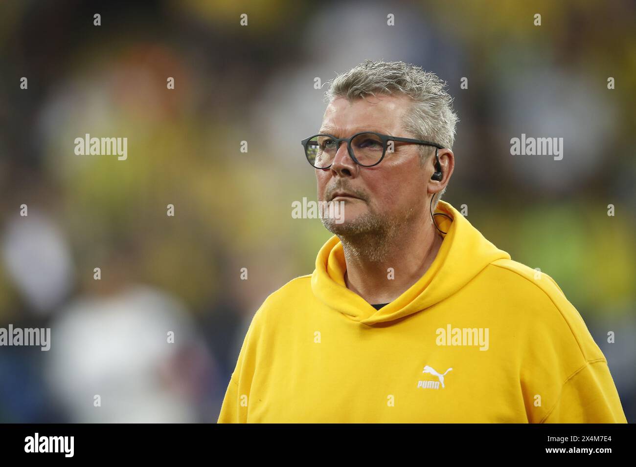 DORTMUND - Stadium speaker Borussia Dortmund Norbert Dickel during the ...