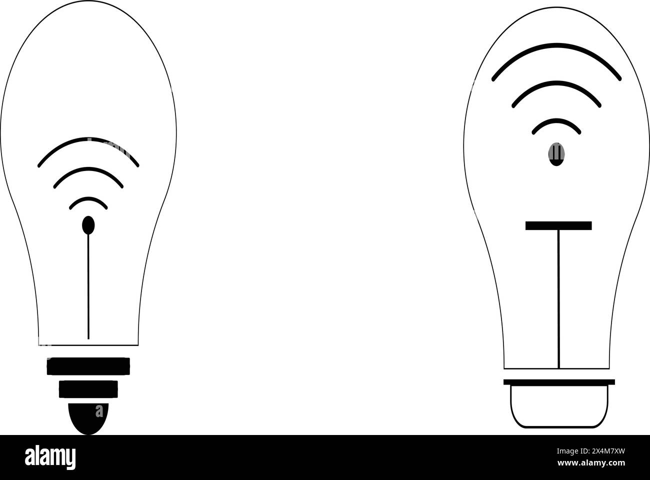 WiFi icon bulb technology, light bulb and wireless connection vector ...
