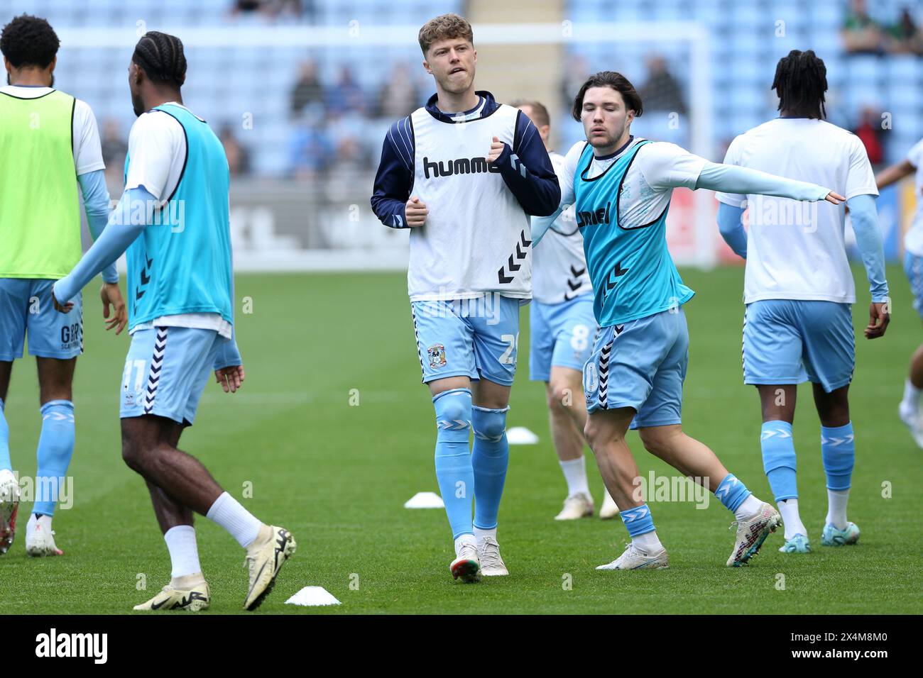 Coventry City's Victor Torp and Callum O'Hare warming up ahead of the ...
