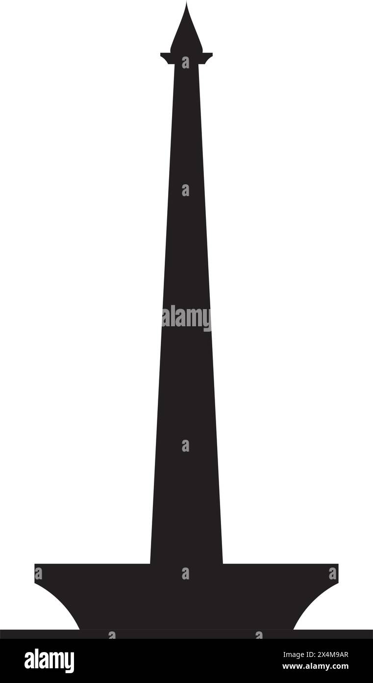 monas monument icon, historical building in Indonesia, Jakarta vector ...