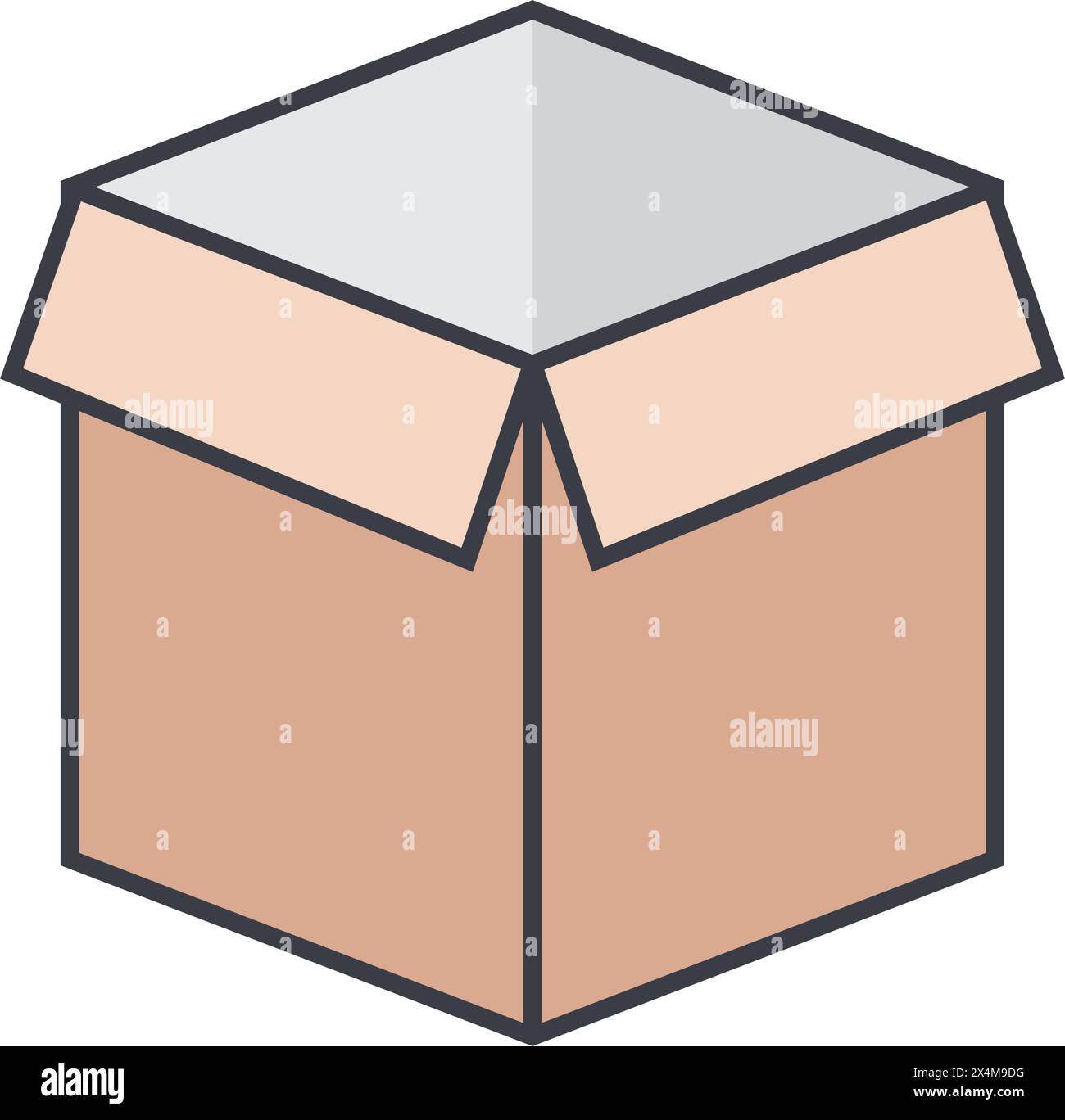 Cardboard box mockup isolated on white background. Shipping box layout ...