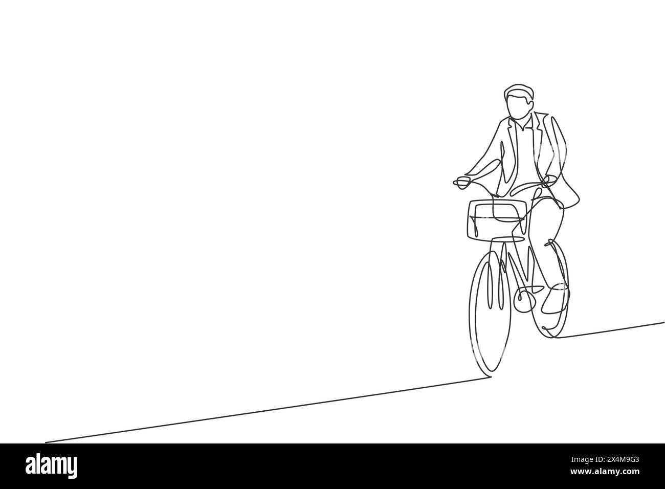 One single line drawing of young happy professional startup employee ...