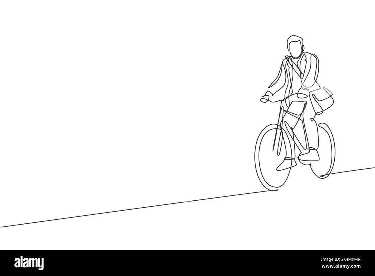 One single line drawing of young happy professional startup employee ...