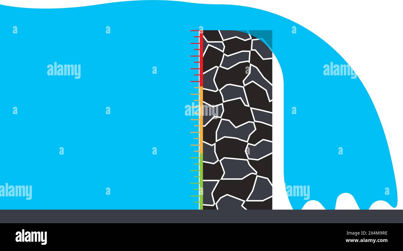 overflowing water dam icon vector illustration symbol design Stock ...