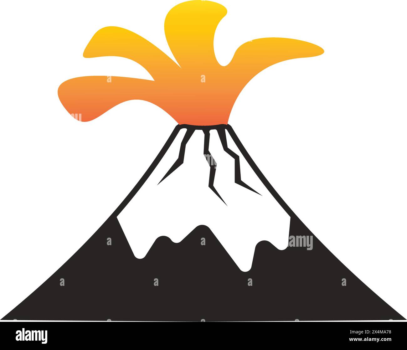 erupting volcano icon vector illustration symbol design Stock Vector ...