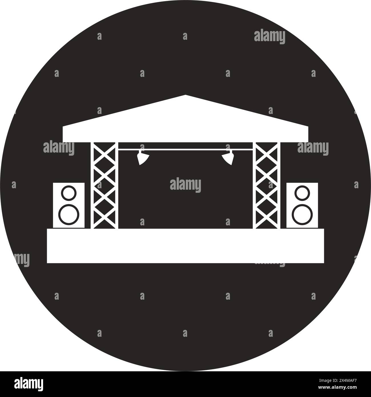 music festival stage icon vector illustration template design Stock ...
