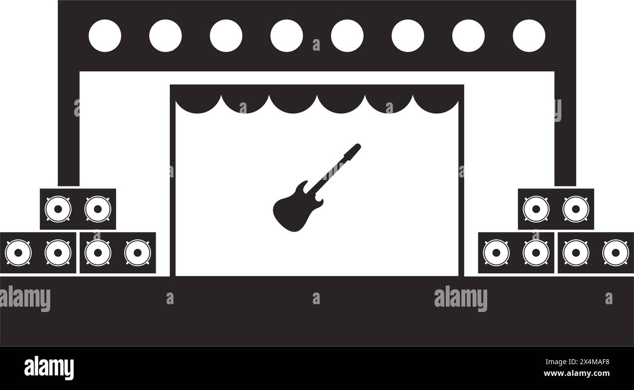 music festival stage icon vector illustration template design Stock ...