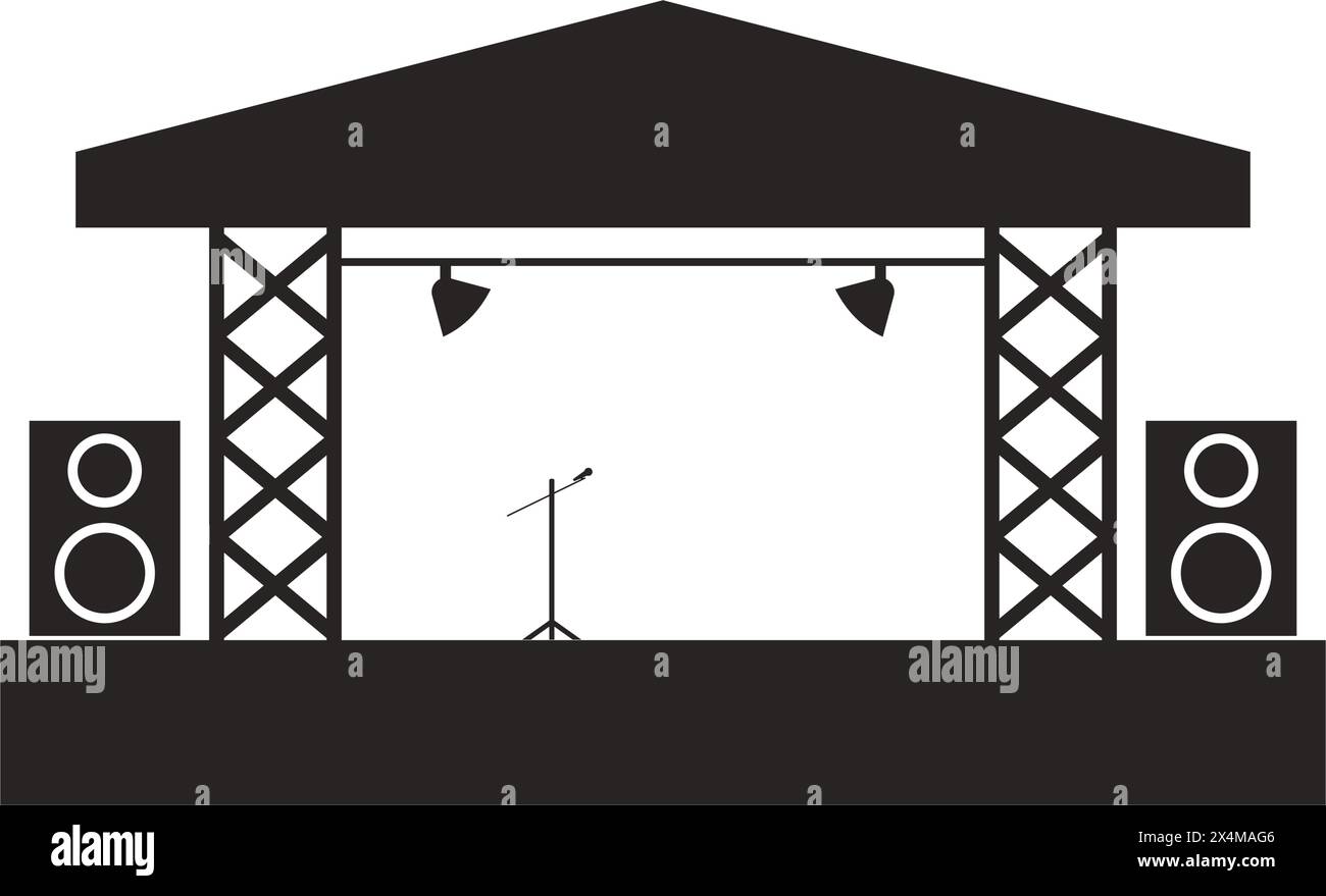 music festival stage icon vector illustration template design Stock ...