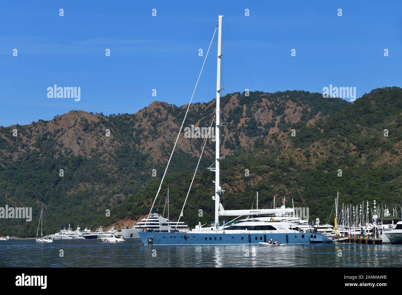 Gocek, Turkey - April 27, 2024: Marina in Gocek. Luxury yachts are in ...