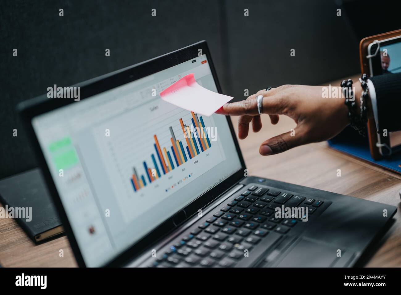 Office worker pointing digital screen hi-res stock photography and ...