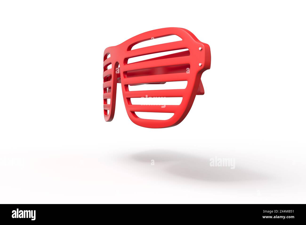 Red retro shutter shades on white backdrop Stock Photo - Alamy