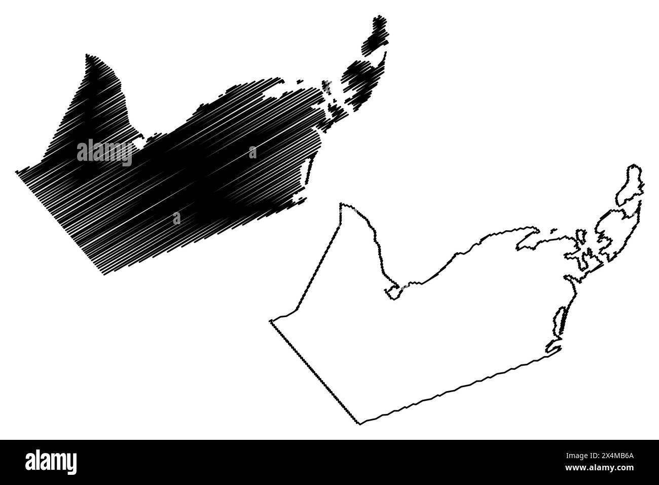 Gloucester County (Canada, New Brunswick Province, North America) map vector illustration ...