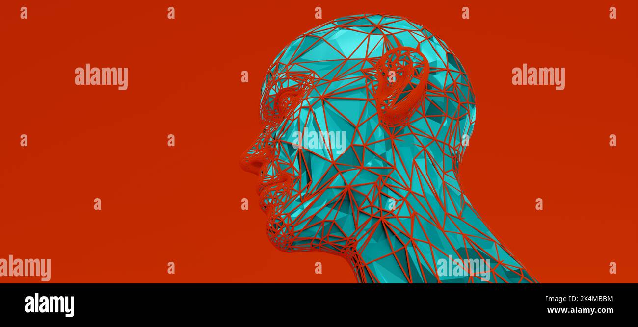 head 3d render, virtual Stock Photo - Alamy
