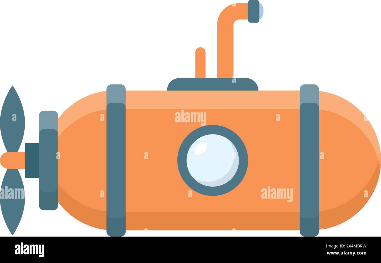 Submarine icon in flat style. Bathyscaphe vector illustration on ...