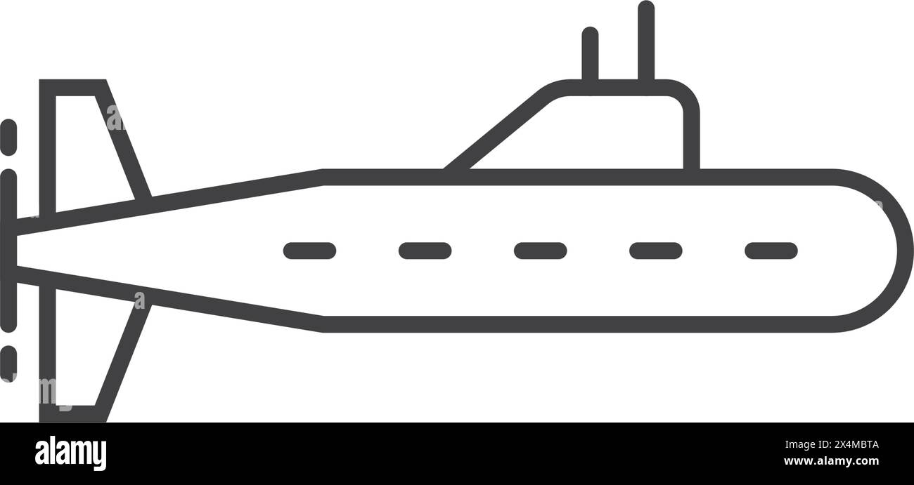 Submarine icon in flat style. Bathyscaphe vector illustration on ...