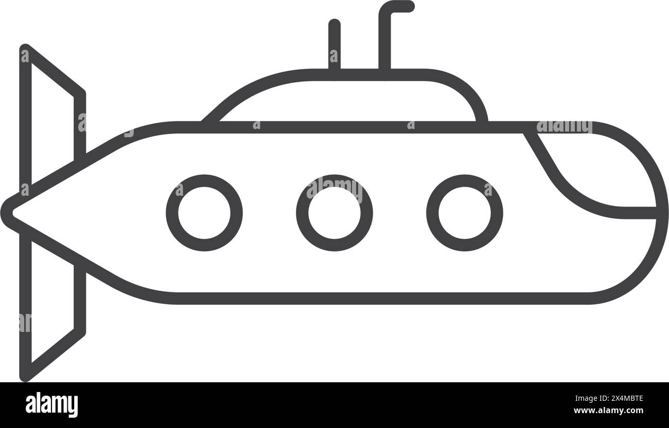 Submarine icon in flat style. Bathyscaphe vector illustration on ...