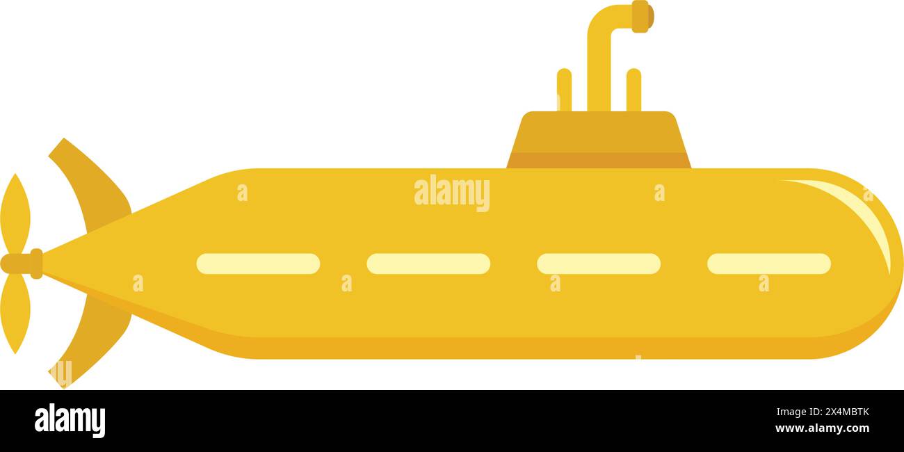 Submarine icon in flat style. Bathyscaphe vector illustration on ...