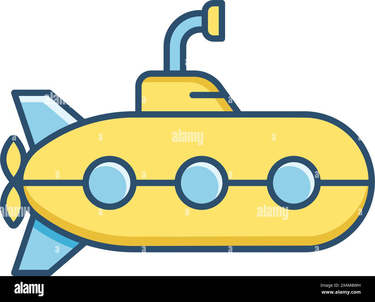 Submarine icon in flat style. Bathyscaphe vector illustration on ...